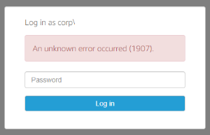 Appstream - When I log in I get an Error 1907 or 1909
